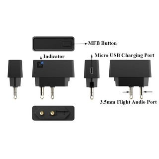 Bluetooth 5.0 Airplane Inflight Entertainment Adapter A2DP Wireless ...
