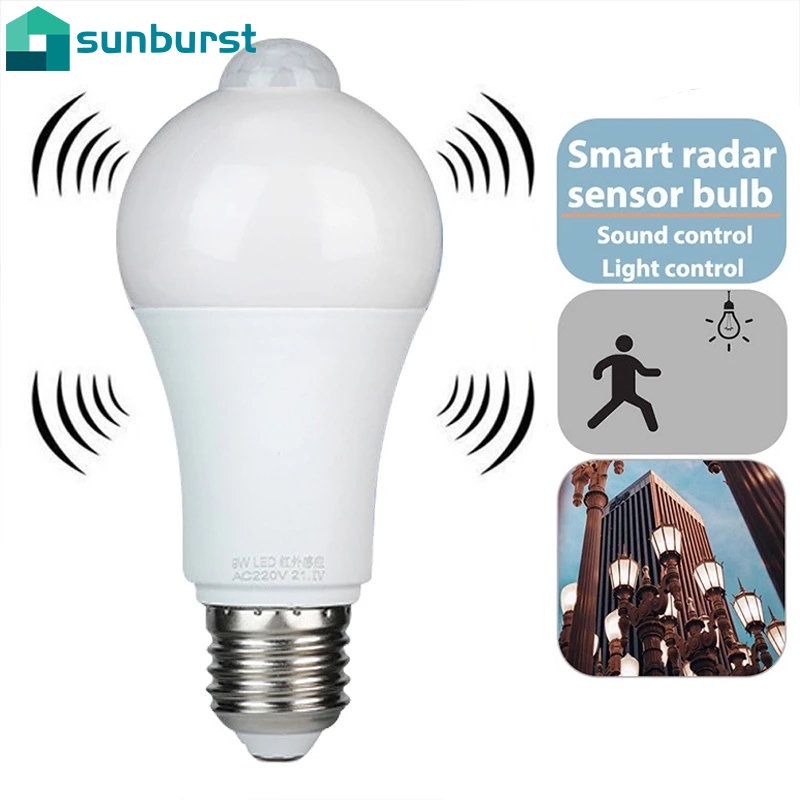 Sensor Bulb Automatic Samrt Super Bright Night Light 12W E27 LED Auto ...