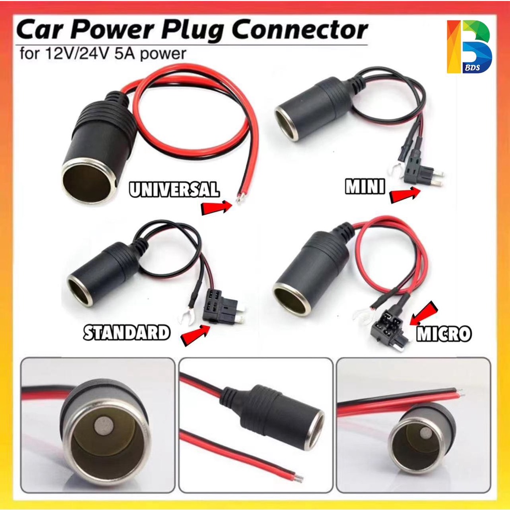 12V 24V Cigarette Lighter Socket Head Car Lori Lorry Connector Adapter ...
