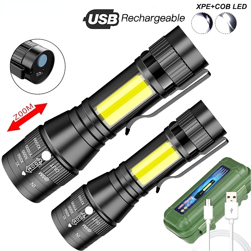 3 Modes Waterproof Emergency Torch Small Portable Long Range Torch with ...