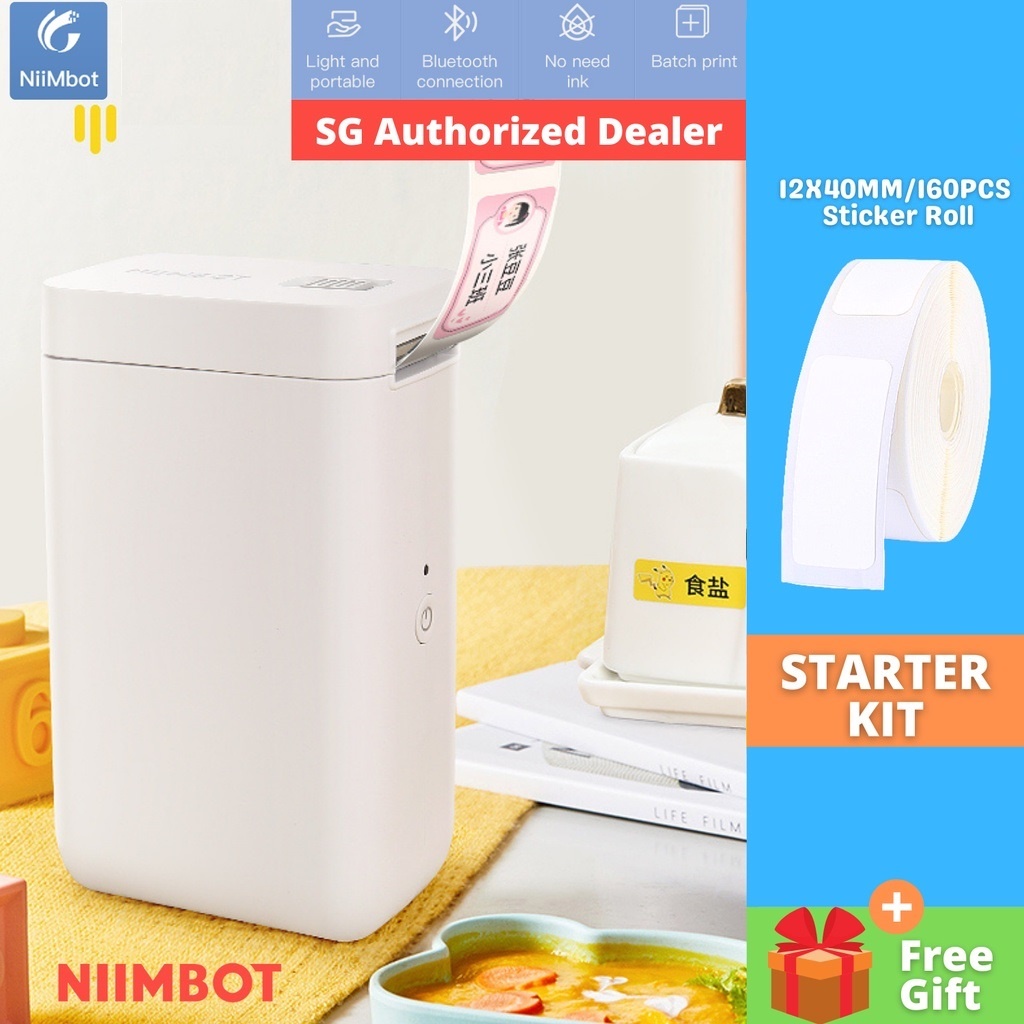 [2-In1] Niimbot Portable Label Printer Sticker Maker D101 / D11 Series ...