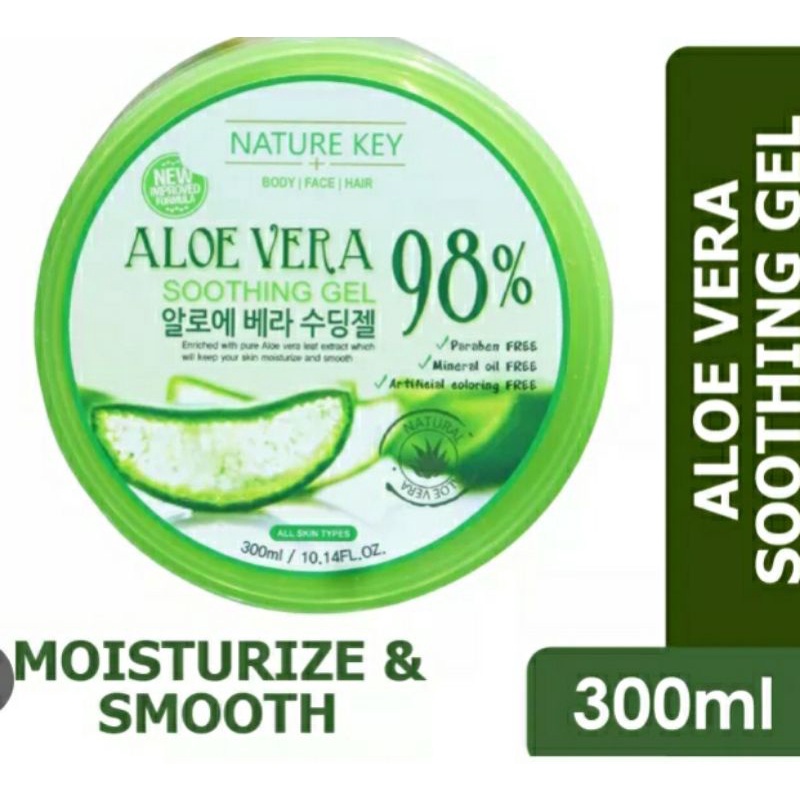 NATURE KEY 98% Aloe Vera Soothing Gel 300ml | Shopee Singapore