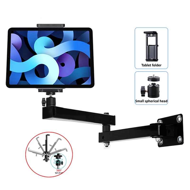 Wall Mount Tablet Stand Long Arm Stretchable Phone Wall Holder ...