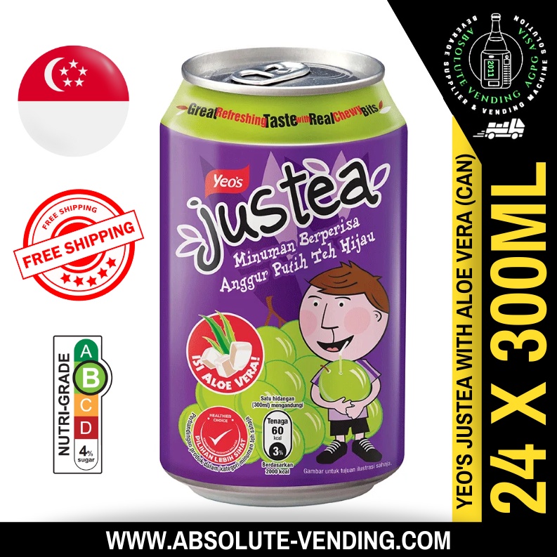 YEO'S JusTea Whitegrape 300ML X 24 (CAN) | Shopee Singapore