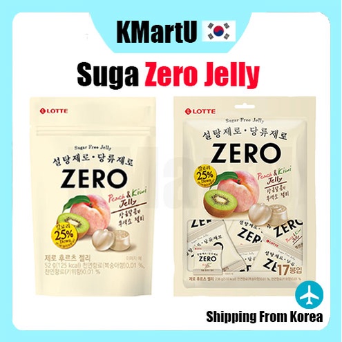 [Lotte] ZERO Fruit Jelly 14g, 52g, 238g Sugar Free Peach Jellies Kiwi ...