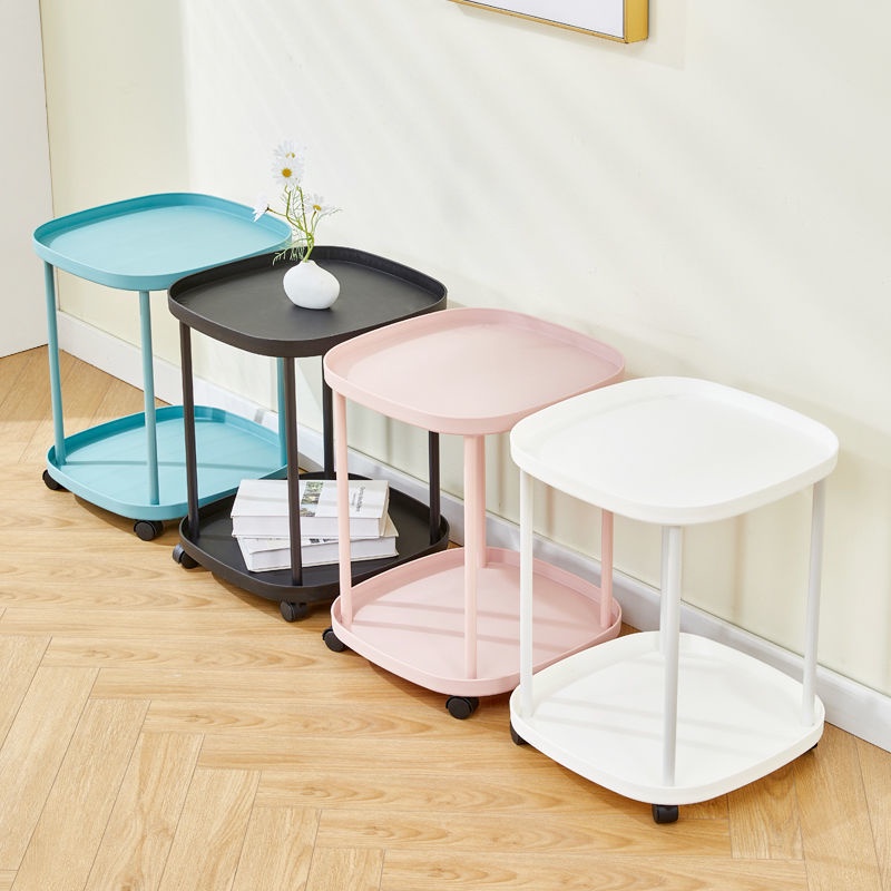 [Ready Stock]Mobile side table, living room mini coffee table, bright ...