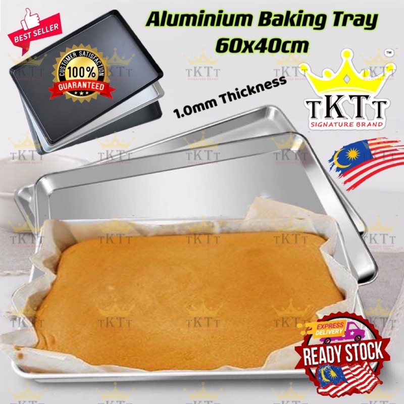 TKTT 60x40cm Aluminium Baking Tray Industries Oven Baking Tray Cake ...