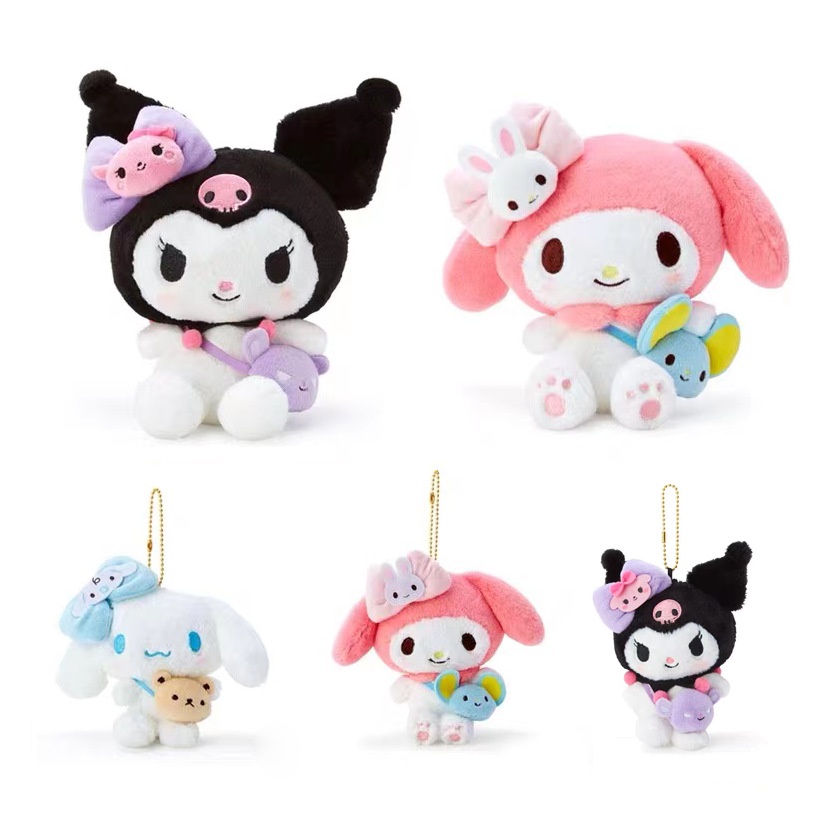 Sanrio Kawaii Kuromi My Meledy Plush Toys Doll Cute Cinnamoroll Doll T 12cm Mini Pendant