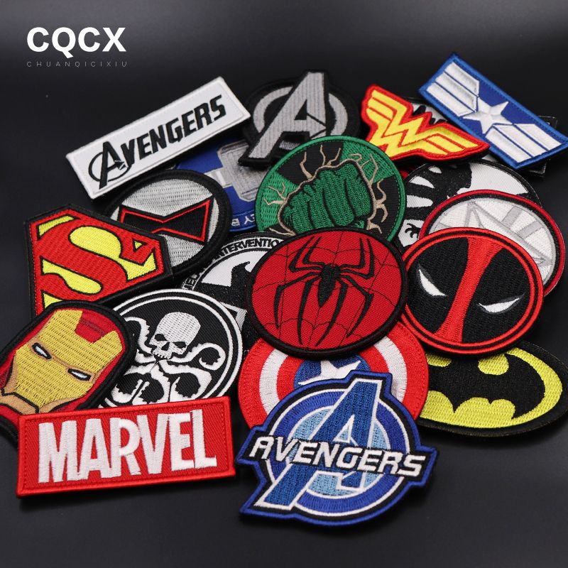 Marvel Velcro Label Armband Avengers Badge Embroidery Iron Man Backpack Stickers Chapter Spider ...