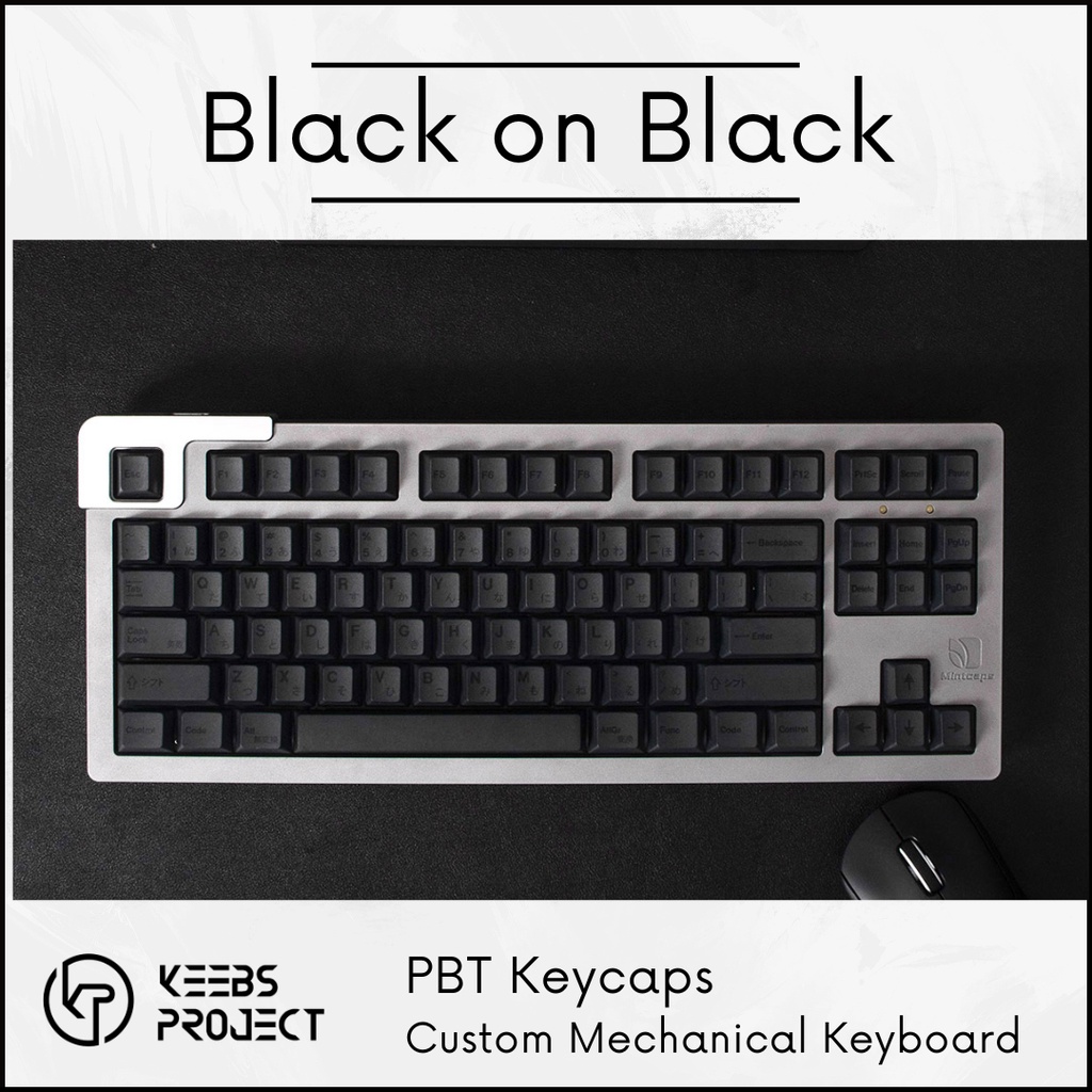 Black on Black BOB Japanese 144 keys Cherry profile Keycaps | Black ...