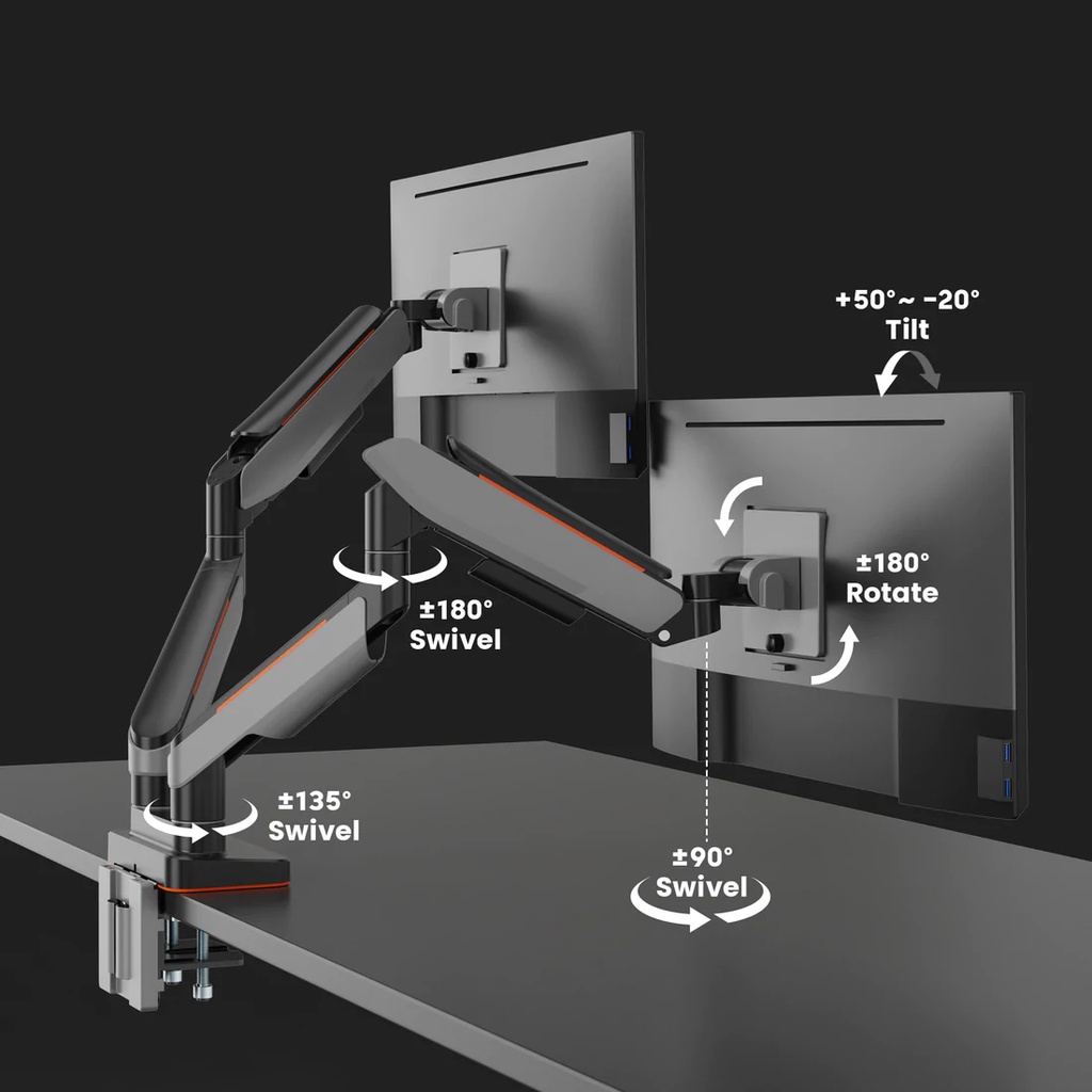ULTi Magma Heavy-duty Dual Monitor Arm for Ultrawide Monitors (up to ...