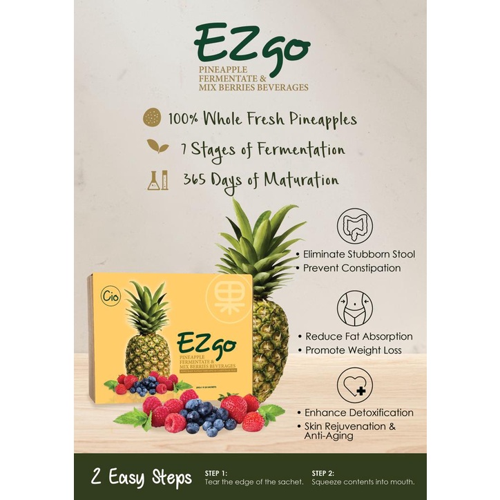 CIO EZGO Pineapple Fermentate and Mix Berries Beverage | Shopee Singapore