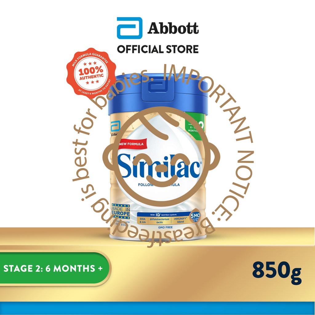 Similac 5MO Stage 2 Follow-On Baby Milk Powder Formula 850g (6 months ...
