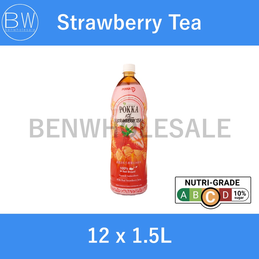 POKKA Bottled Drinks (12 bottles x 1.5L) Jasmine Green Tea/Ice Lemon ...