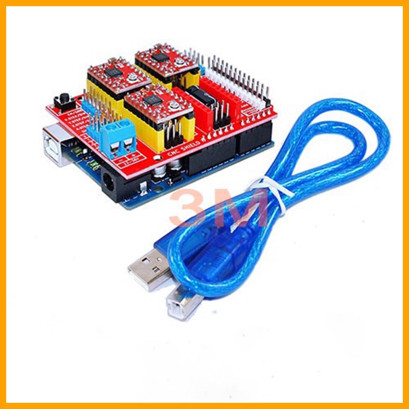 Combo Arduino Uno R3 Sticker Chip + Shield Uno R3 + 04 Modules A4988 V1 ...