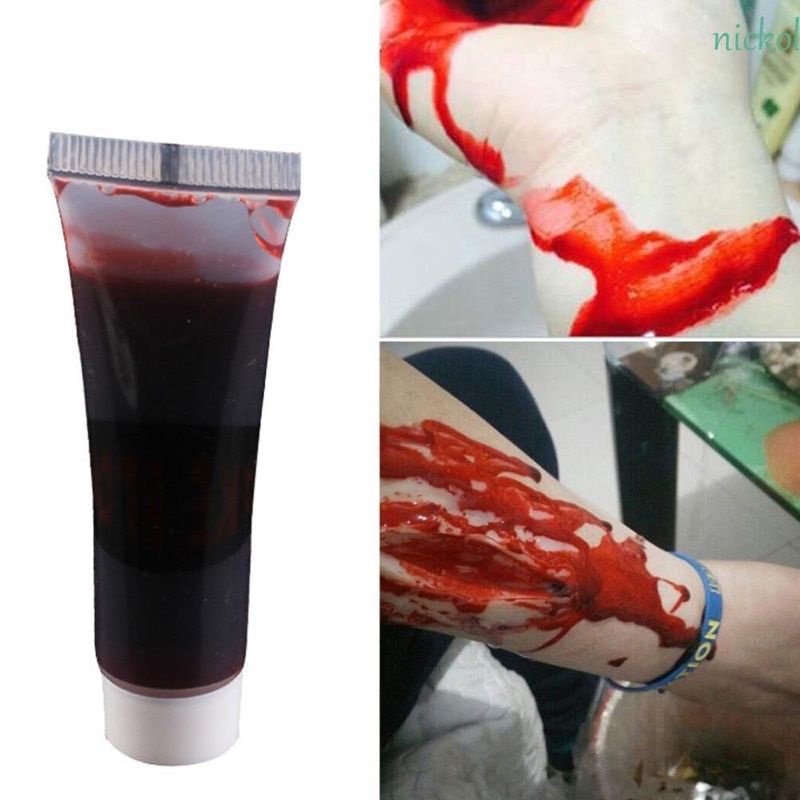 Fake blood vampire teeth Halloween bloody Mary accident blood pool ...