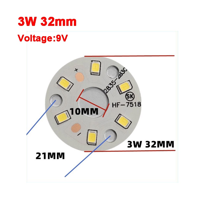 2pcs 2835 SMD Led Chip 3W - 50W 32mm - 113mm Lamp Light Board Bulb Round Light Source | Shopee ...