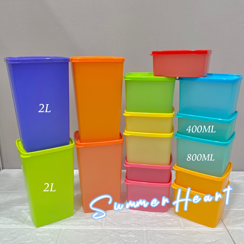 Tupperware Large / Medium Square Round 800ML / 400ML / 2L | Shopee ...