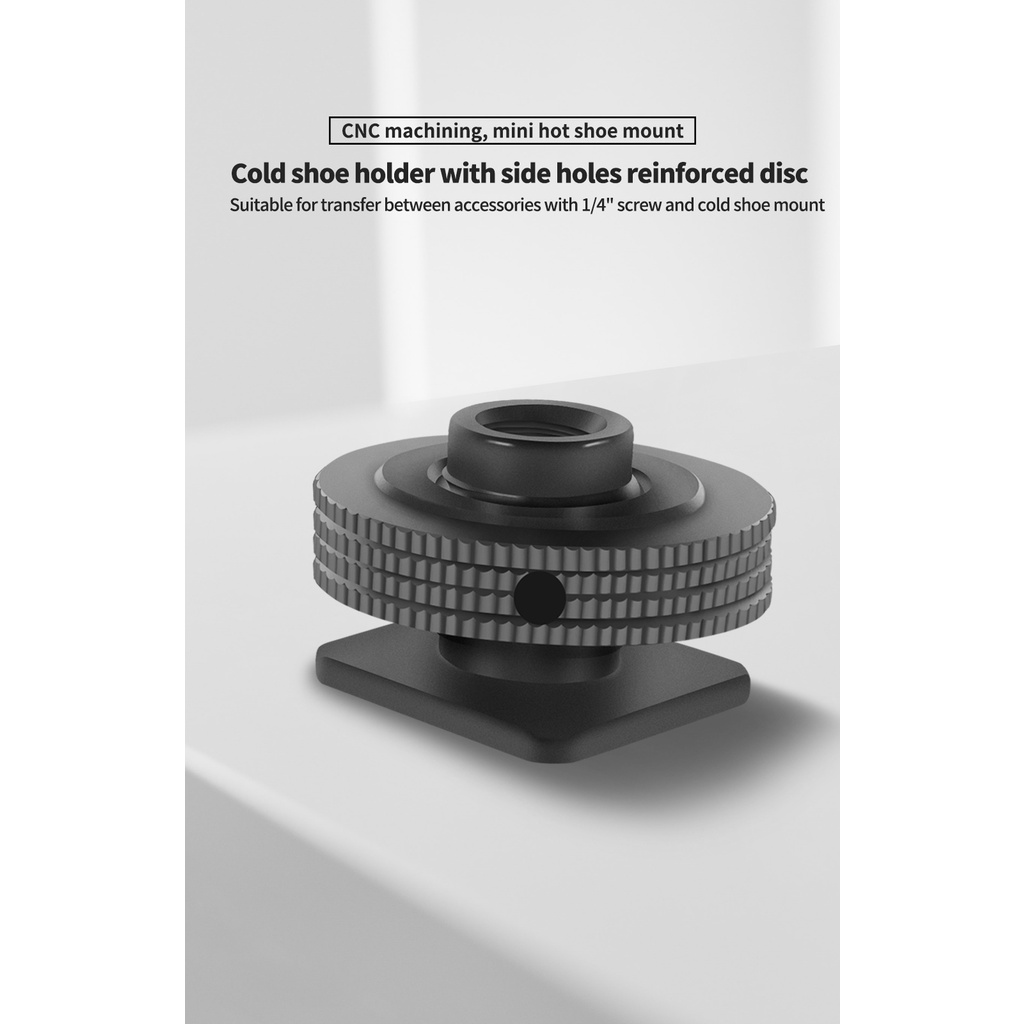 1/4" Threaded Hole Cold Shoe Holder Mount Adapter for DSLR Camera Cage ...