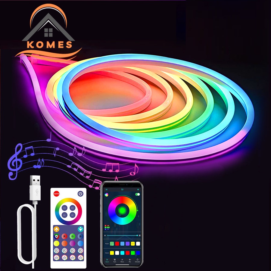 Neon Rope Lights, RGBIC LED Neon Rope Light with Music Sync Smart App ...