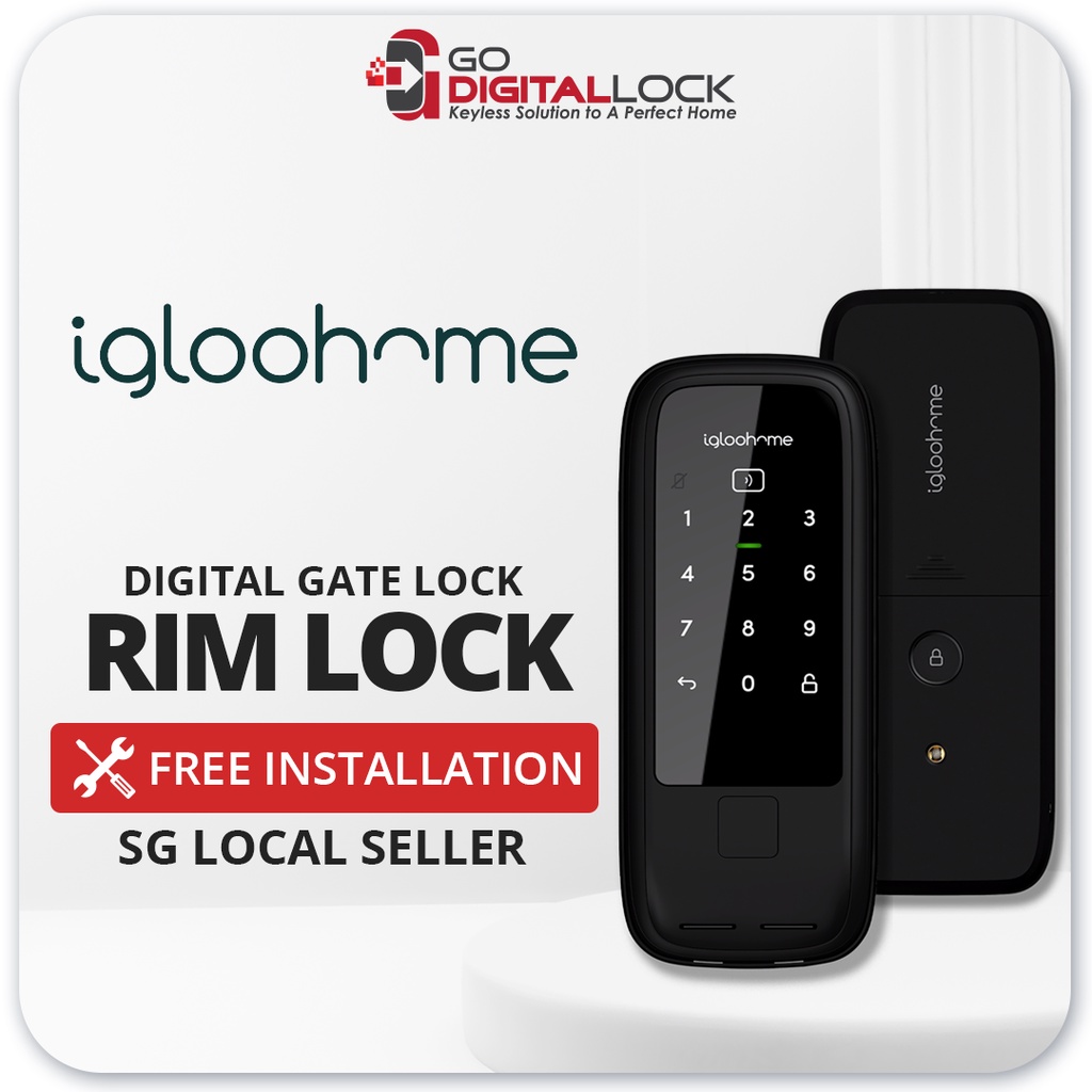 Igloohome Rim Lock metal gate | Smart Digital Gate lock | 4 Way ...