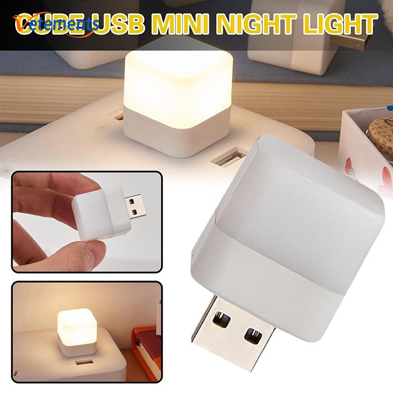 Simple Cube Shape LED Ultra Bright USB Plug Light/ Mobile Power Powered ...