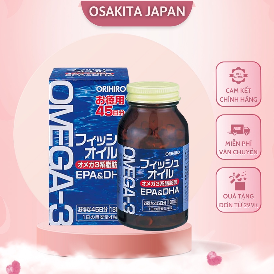 Omega 3 Orihiro fish oil, Omega 3 EPA & DHA Orihiro 180 capsules Japan ...