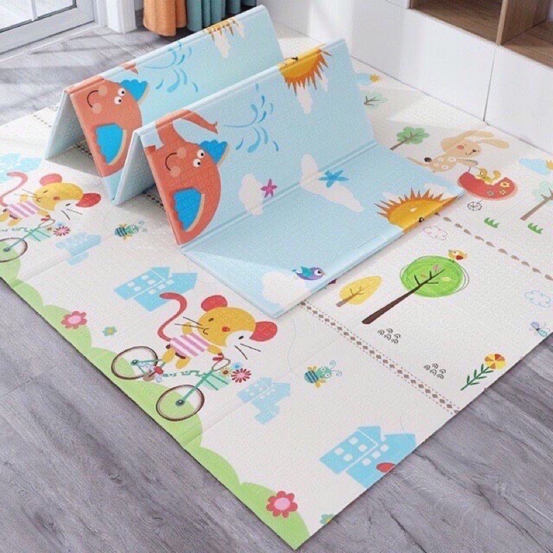 Double-sided pe folding foam mat for babies learning to crawl, anti ...