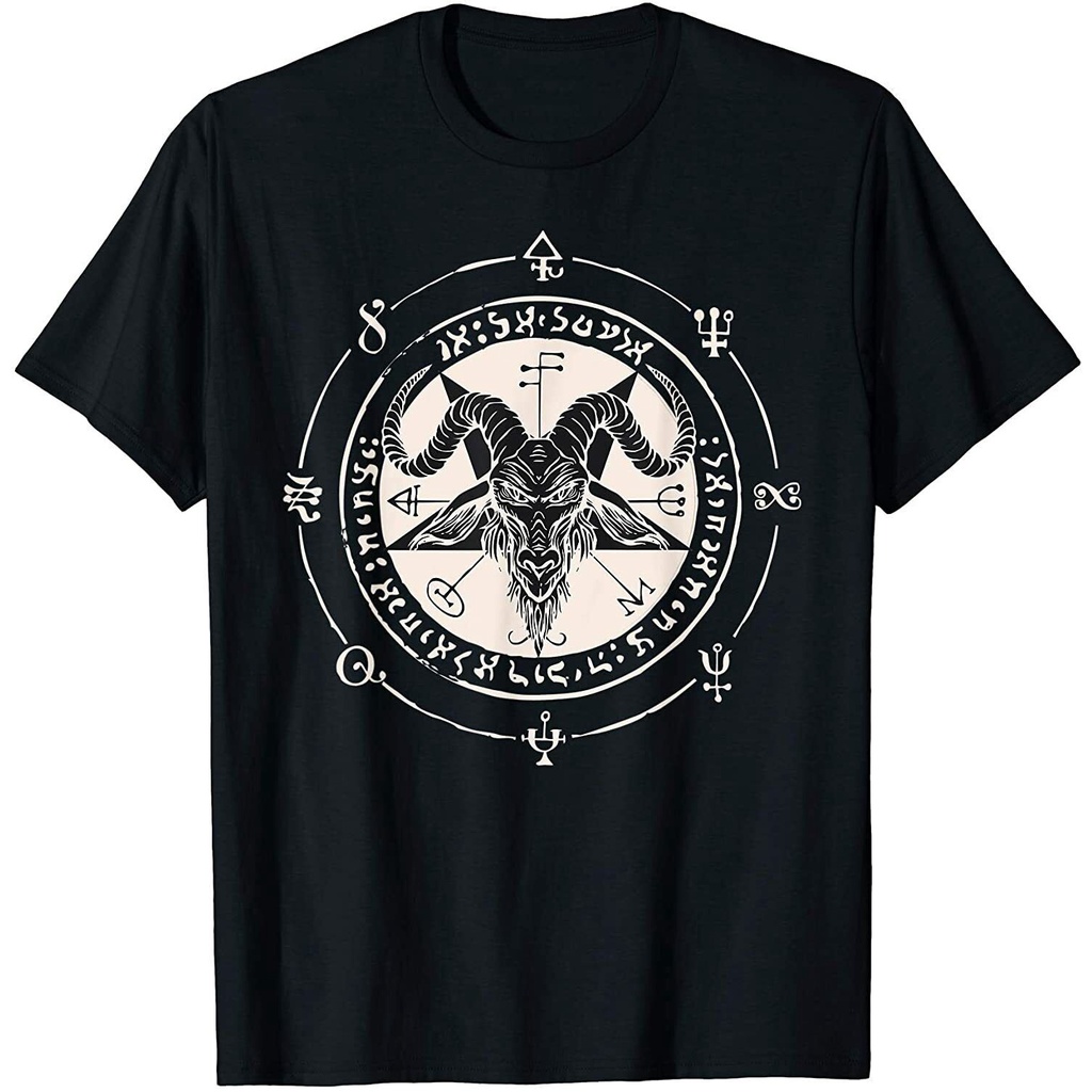Top Sale Sigil Baphomet Pentagram Occult Satanic Goat Head Lucifer T ...