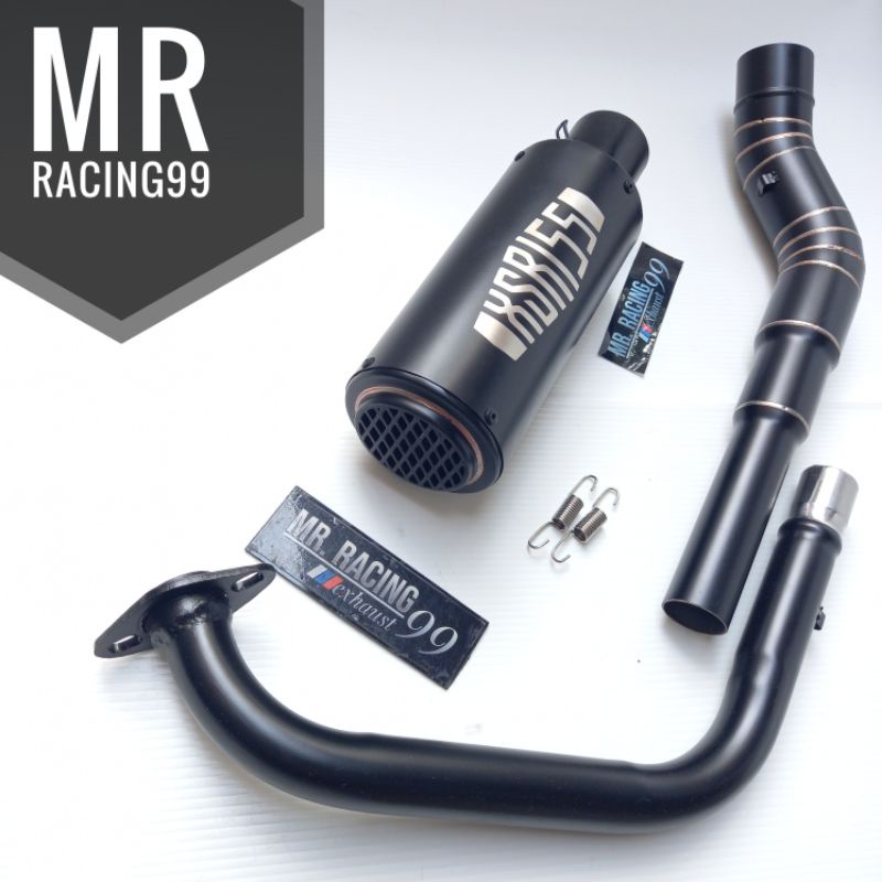 Exhaust Yamaha XSR155 - XSR 155 Full System Black doff Ngebas Gahar ...