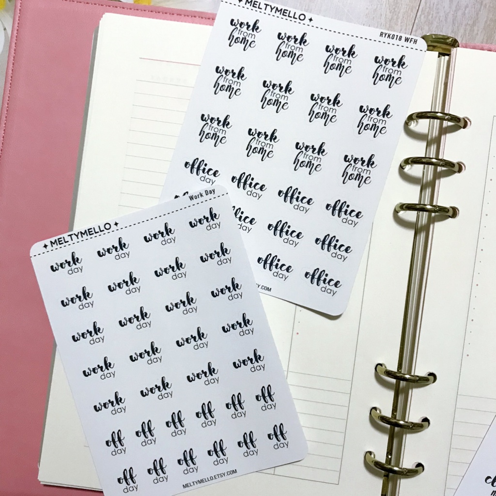 Work Office Project, Annual Leave, Work from Home Planner Stickers Bujo ...