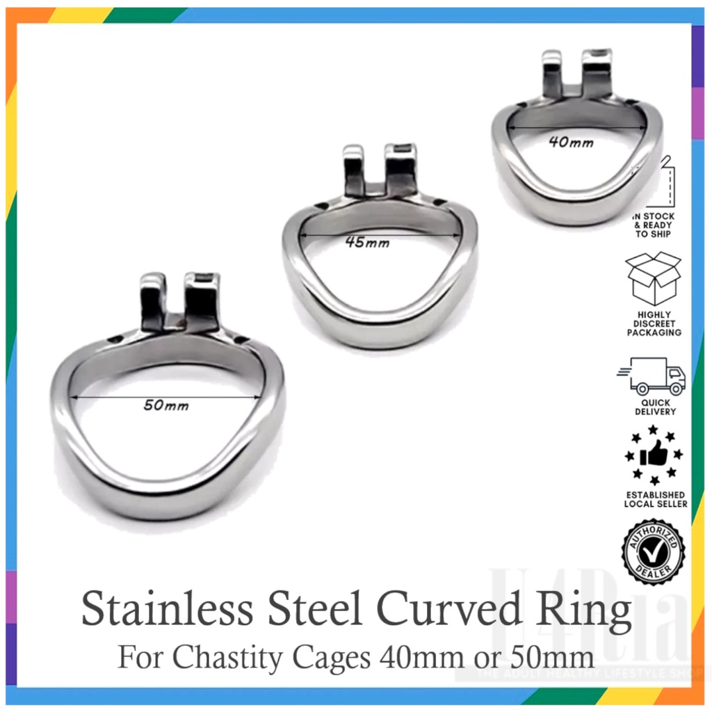 Stainless Steel Curved Ring for Chastity Cages 40 mm or 50 mm | Shopee ...