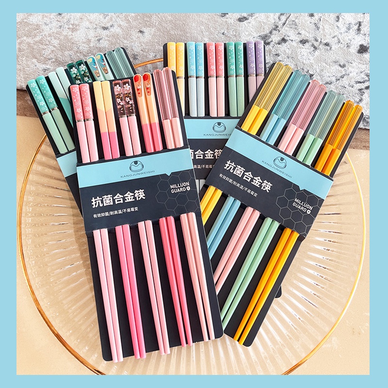 5 Pairs Dining Chopsticks Non-slip High Temperature Resistant High ...