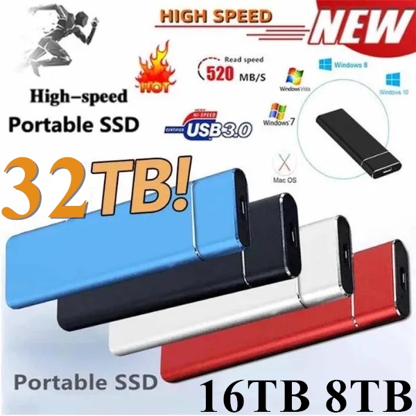 HDD 32TB External SSD High-speed Solid State Hard Drive 16TB 8TB 4TB ...
