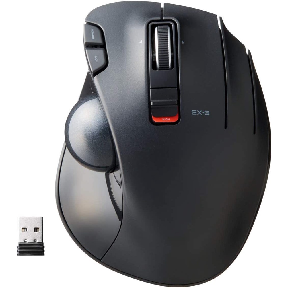 ELECOM EX-G Trackball Mouse/2.4GHz Wireless/Thumb Control/Ergonomic/6 ...