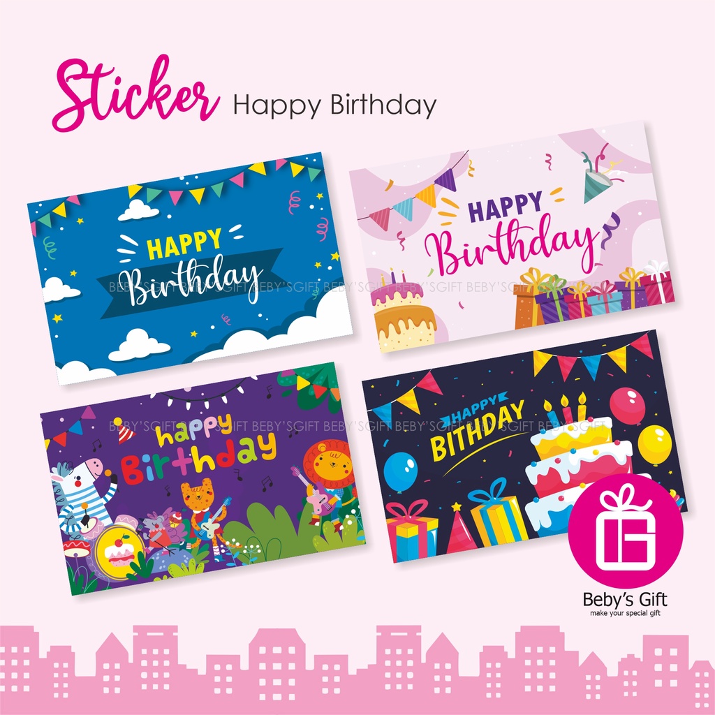 Happy Birthday Stickers Birthday Hampers Box Stickers | Shopee Singapore
