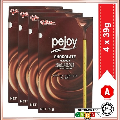 GLICO PEJOY CHOCOLATE FLAVOUR BISCUIT STICK 39G X4 | Shopee Singapore