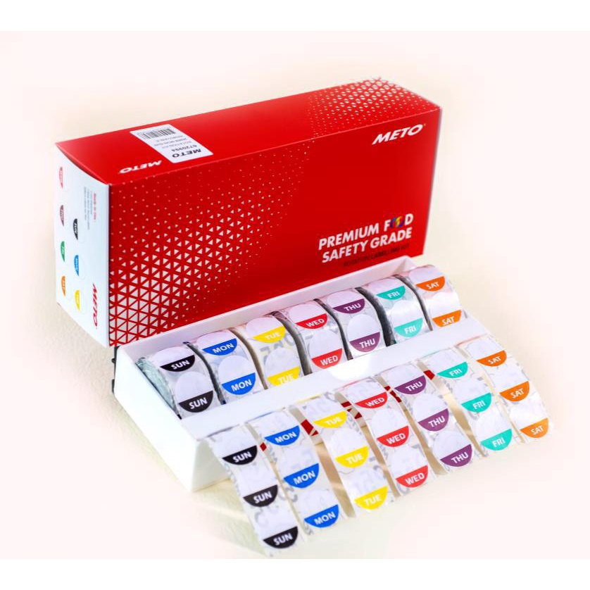 Food Rotation Labelling Kit 26mm Round Mon-Sun Chiller Permanent Labels ...