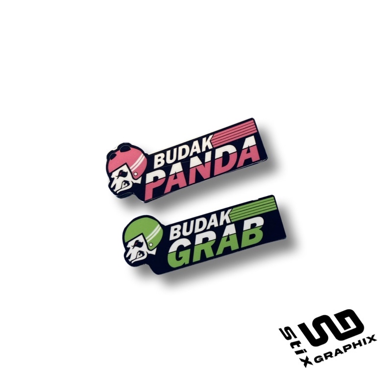 [SG SELLER] budak grab budak panda sticker cut decal for car and motor ...