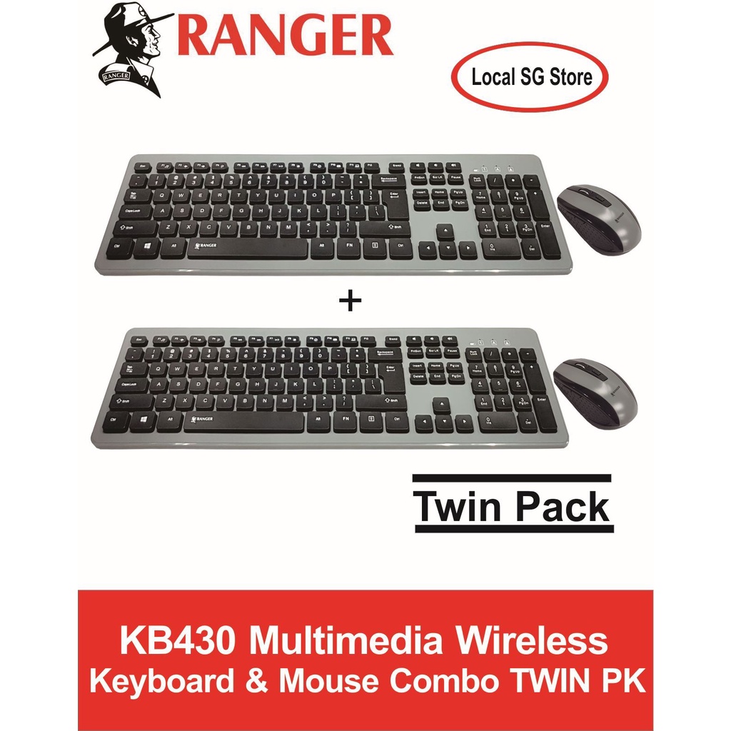 Ranger Wireless Keyboard KB430. Twin Pack.with Mouse (6 keys ...