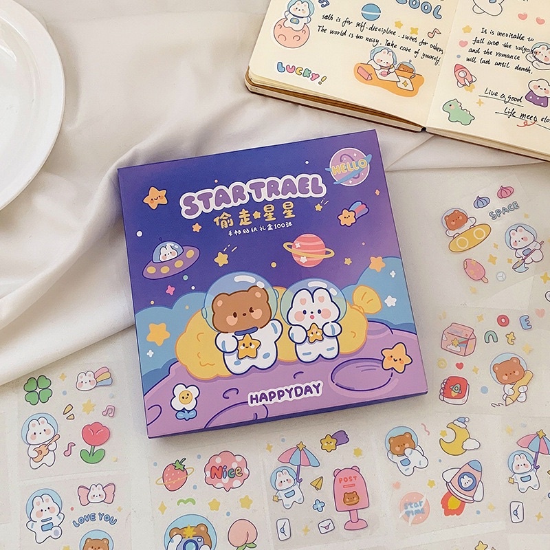 100 Sheets Momo Sticker Cute Sticker Korea Sticker Deco Sticker ...