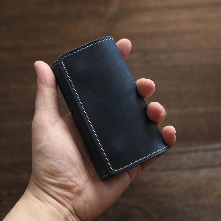 100% Genuine Leather Key Wallets Multifunctional Men Key Holder Car Key ...