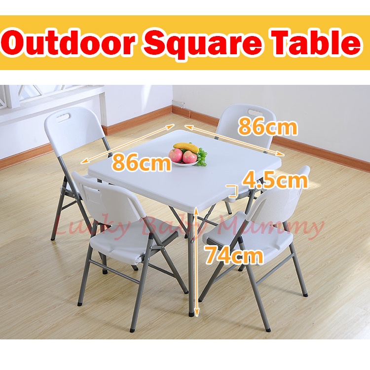 【86x86】Foldable Utility Square Table/Chair/Dining Table / Fireheart ...