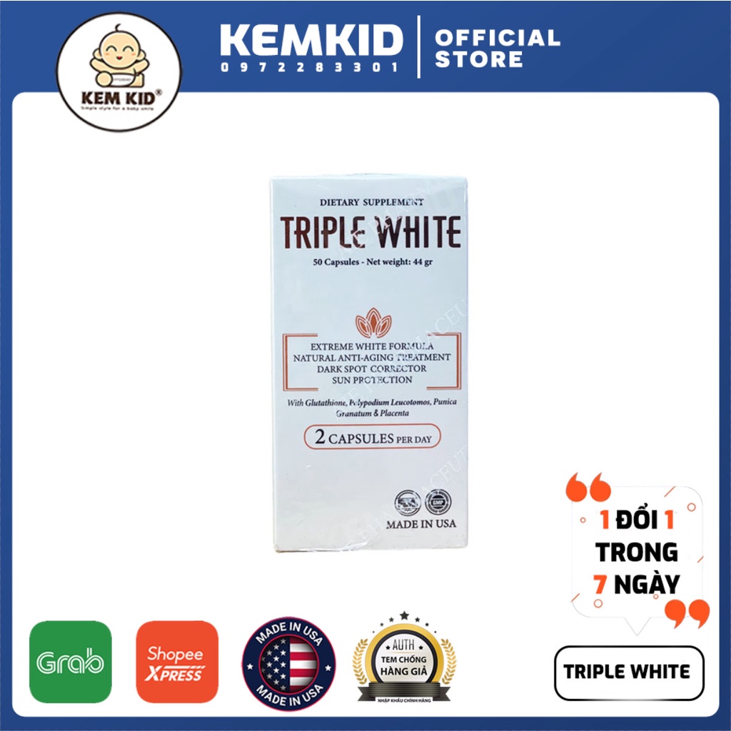 [Genuine] Triple WHITE Oral Tablet - GLUTATHION 1200MG Whitening Oral ...