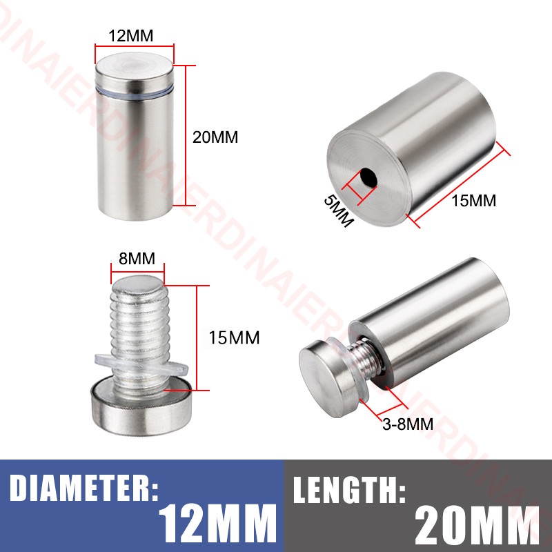 NAIERDI 10 Pieces Sign Standoff Screws 12mm Advertising Screws ...