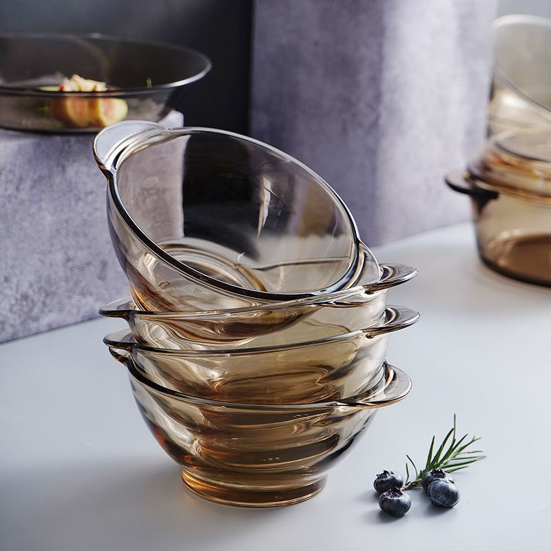 French Household Pyrex Bowl Double-Ear Bowl Salad Bowl Rice Bowl Soup ...