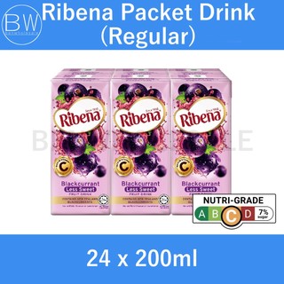 Ribena Blackcurrant Original Taste / Less Sugar (24 x 200ML) Carton ...