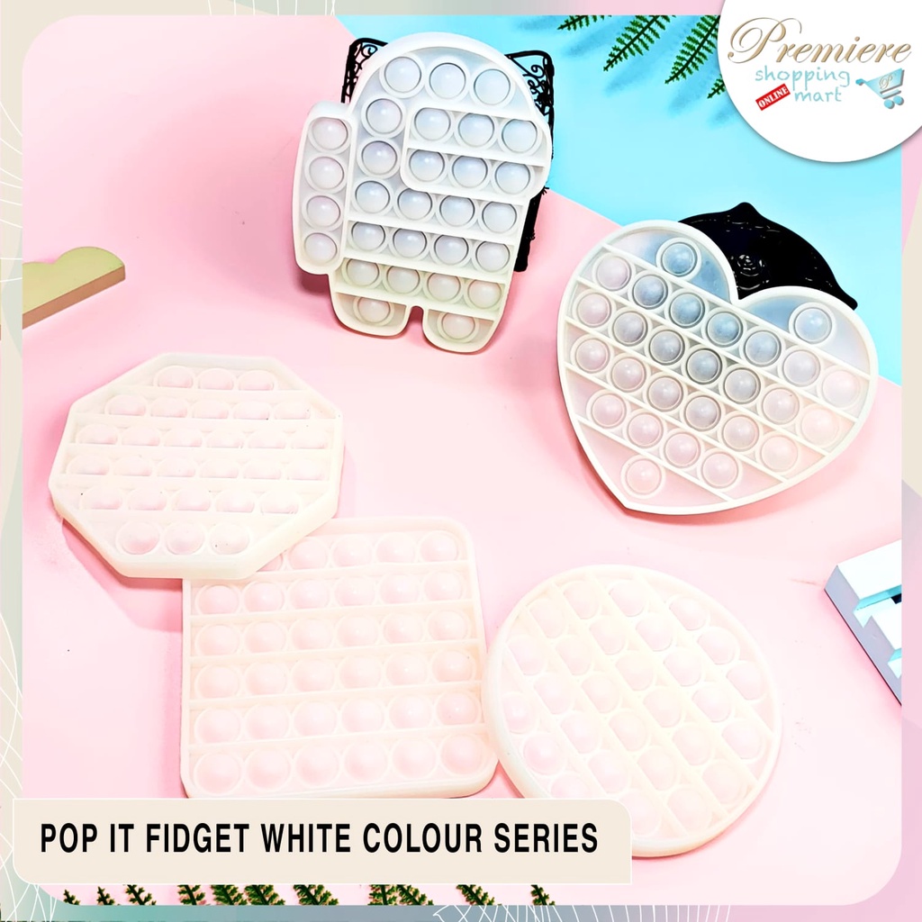 Pop It Popit Fidget Toys White Series Silicone Material | Shopee Singapore