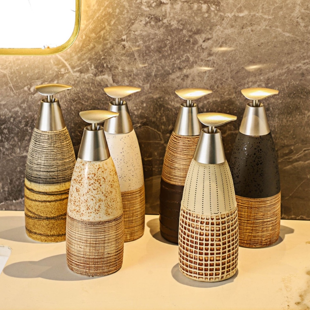 Nordic Brushed Ceramic Dispenser Press Bottle Bathroom Shower Gel ...