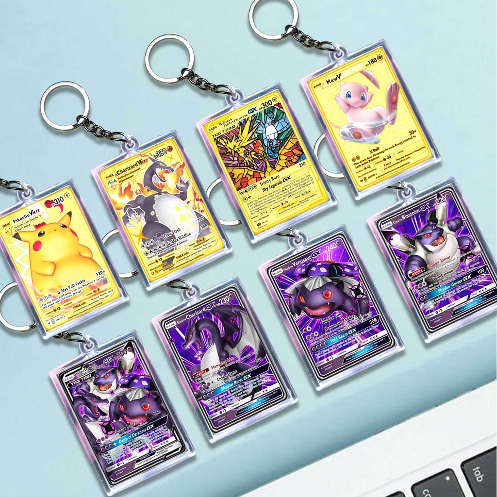 GANTUNGAN Keychain Card Pokemon Edotion Gold & Shadow Hologram Front ...